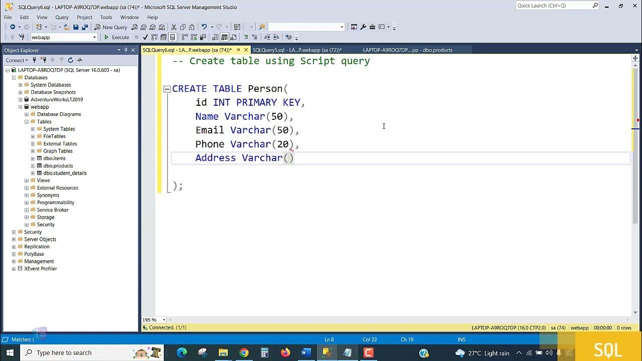 5b CREATE table statement - YouTube