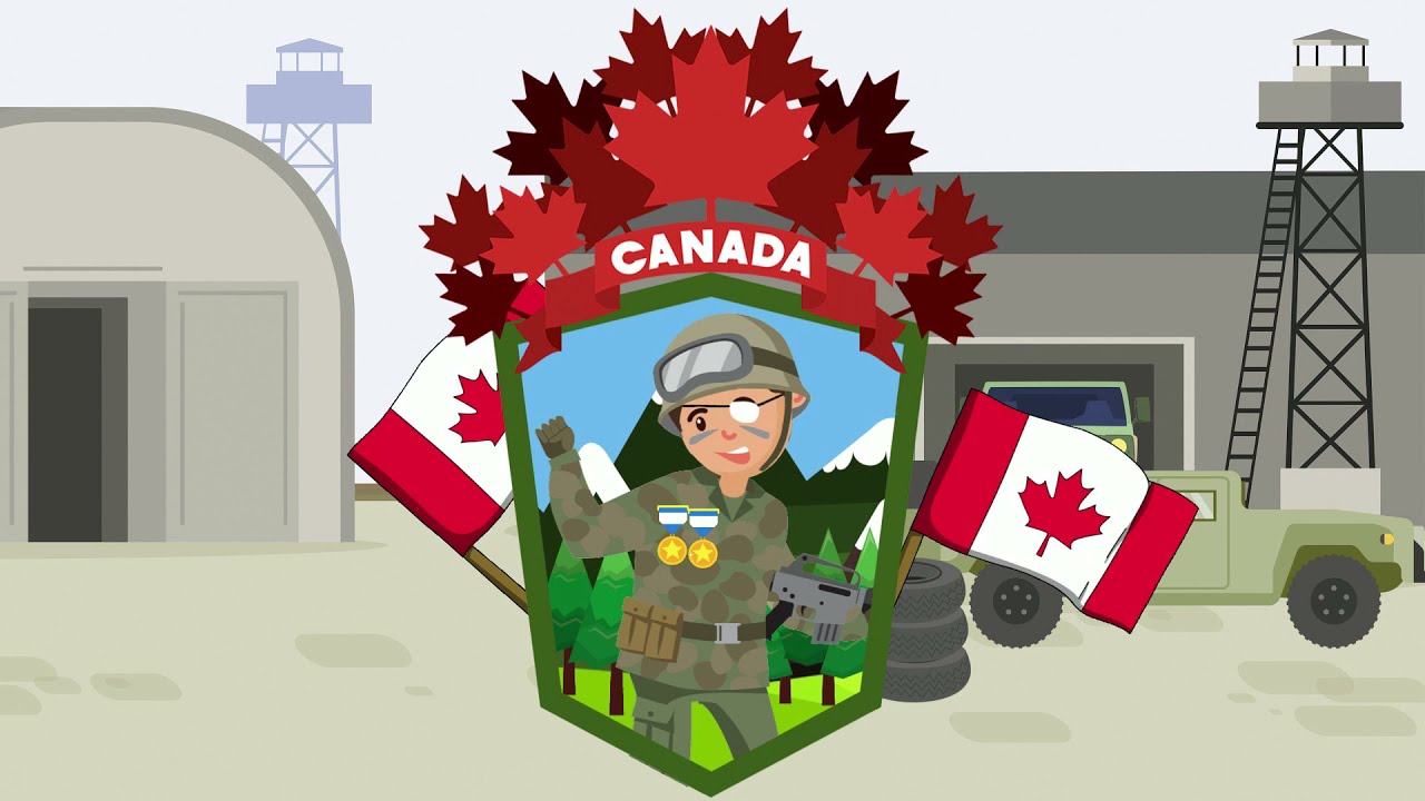 Canadian Soldier Saluting Cartoon