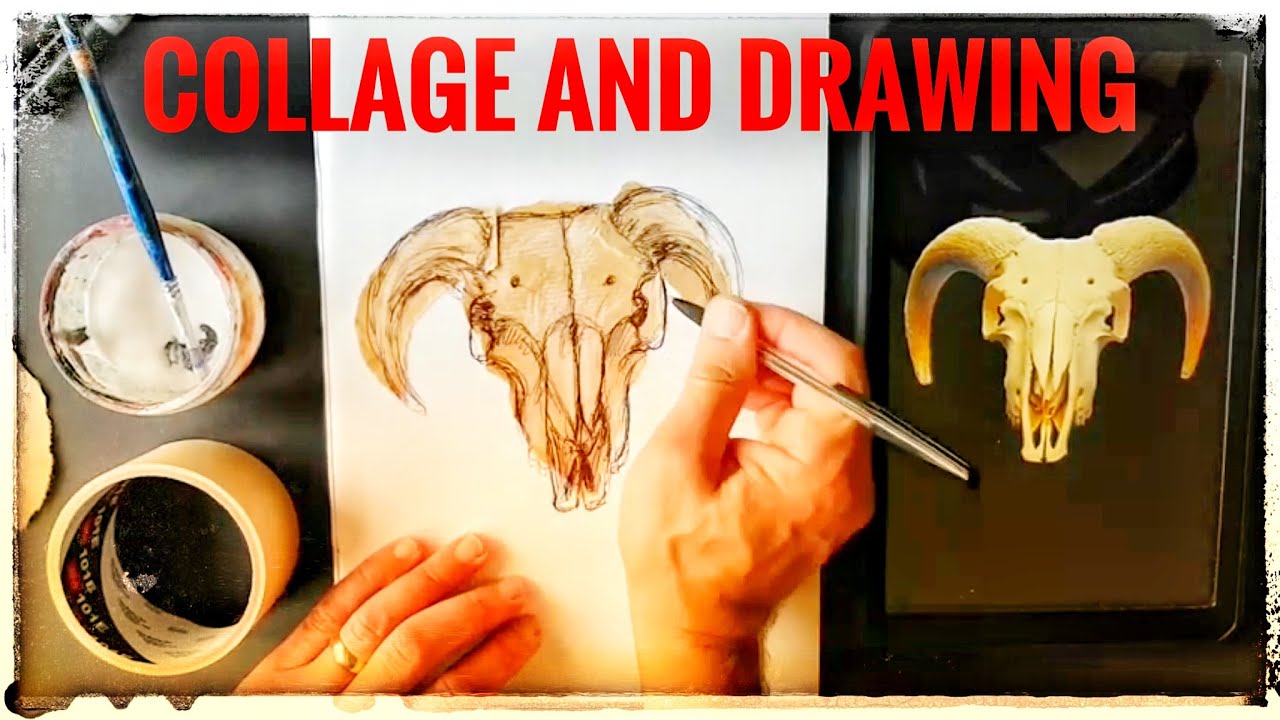 Art at home. A Demonstration of Collage and Drawing #Art #Collage - YouTube