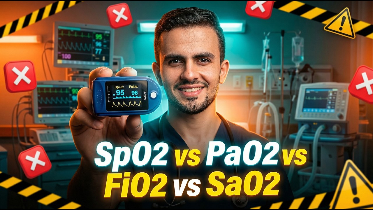 مهارات التمريض | (9) الفرق بين FiO2 و PaO2 و SaO2 و SpO2 ببساطة! 🔥 ...