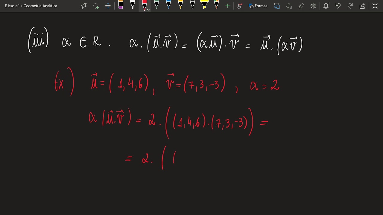Produto Escalar - propriedades com exemplos - YouTube
