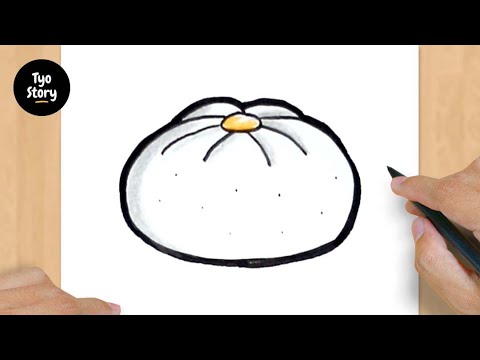 #597 How to Draw a Steamed Bun (Baozi) - Easy Drawing Tutorial - YouTube