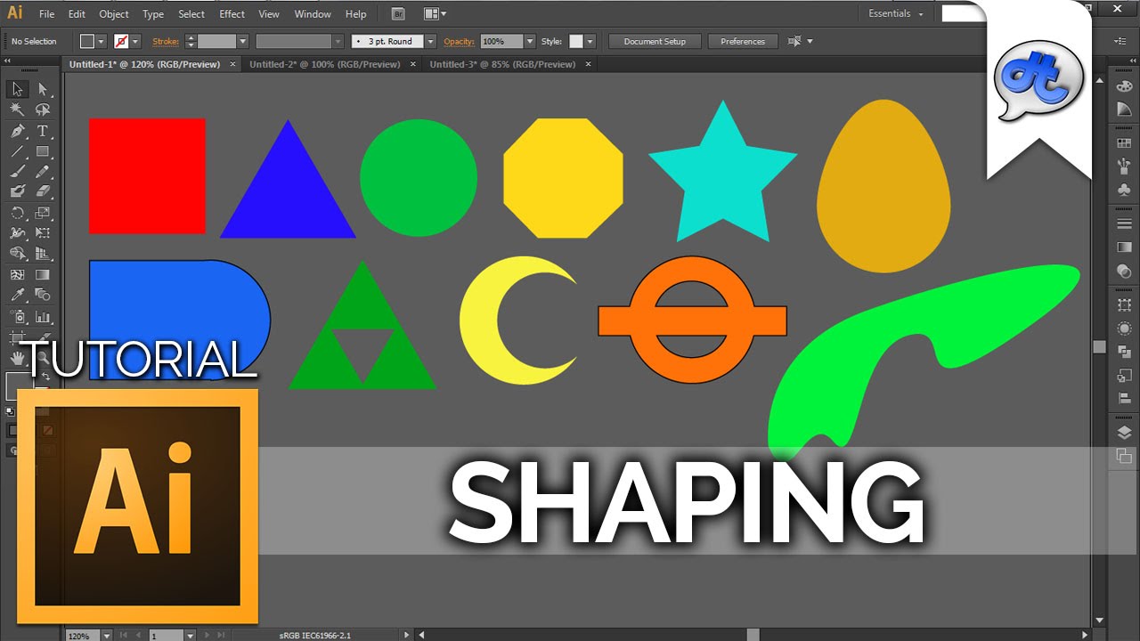 Adobe Illustrator | TUTORIAL #2 : SHAPING (Bahasa Indonesia) + Eng Sub ...