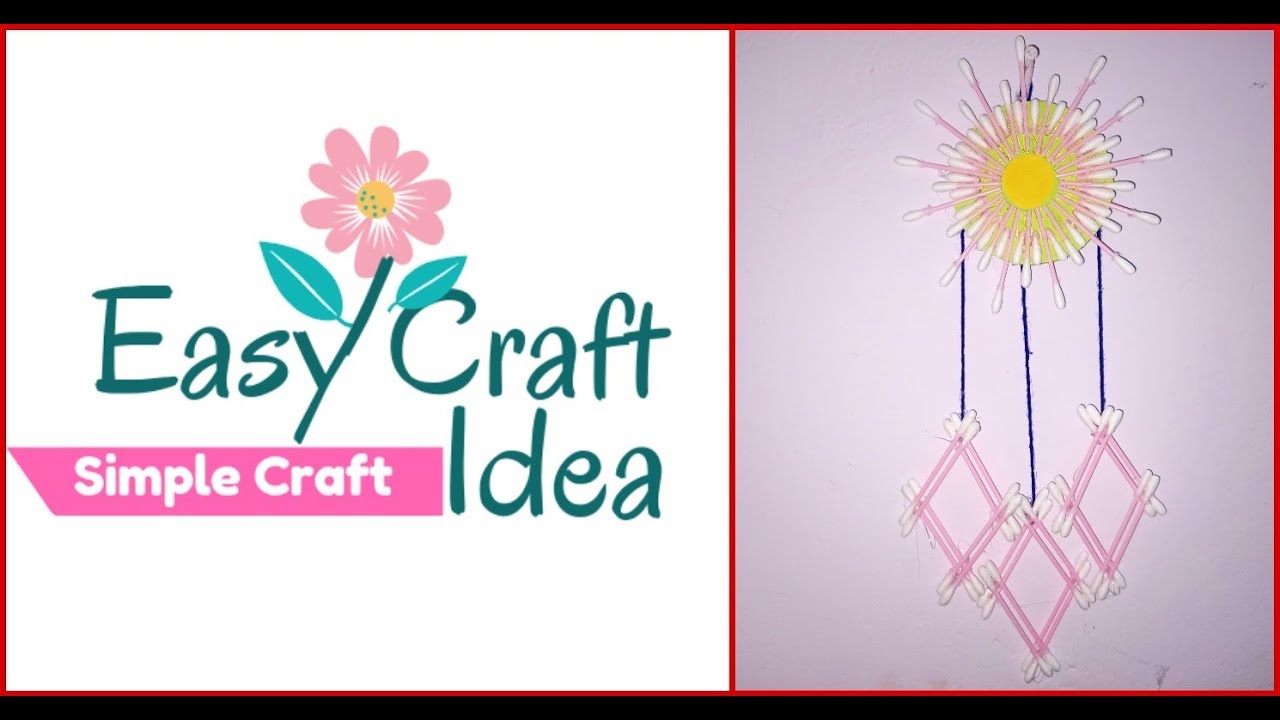 ear bud craft | Cotton buds wall hanging craft | DIY craft | reuse ...