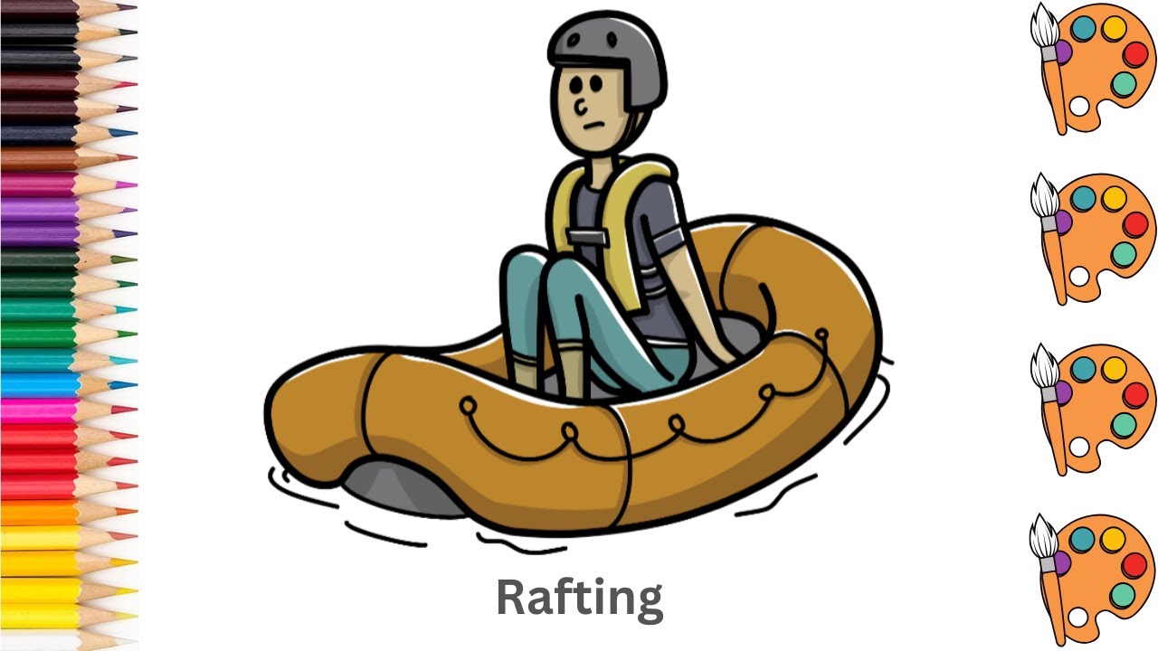 Rafting - Sketch Art and Paint | Step by step tutorial | Pencil to ...