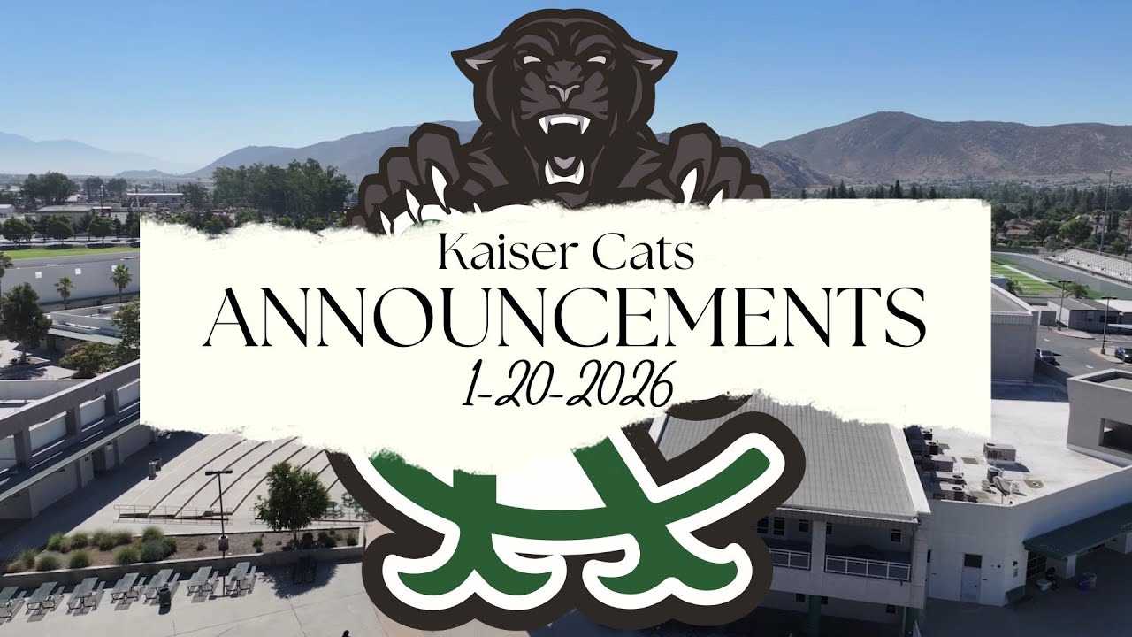 Kaiser Cats Announcements 1-20-2026 - YouTube