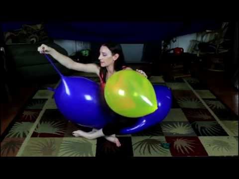 Balloon Fetish | Blue Worm Balloon Play (balloon popping) - YouTube