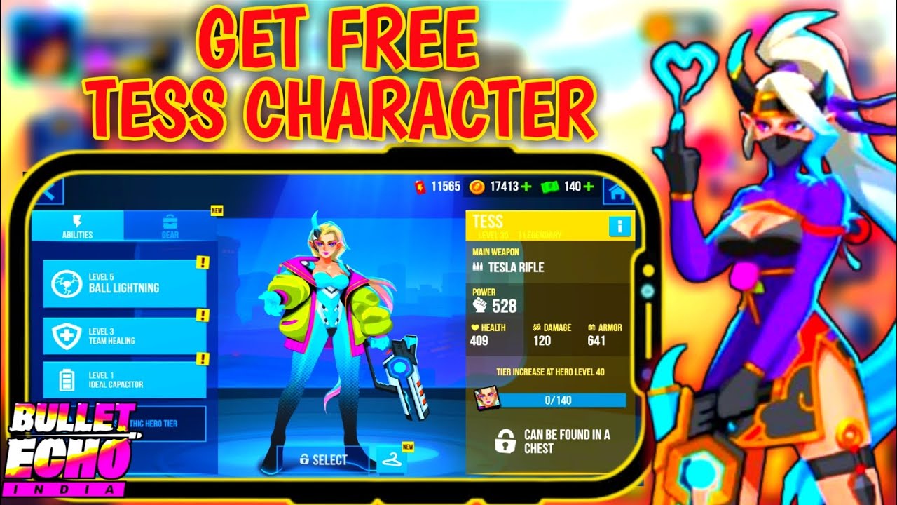 GET FREE TESS CHARACTER IN BULLET ECHO INDIA || BULLET ECHO TESS ...