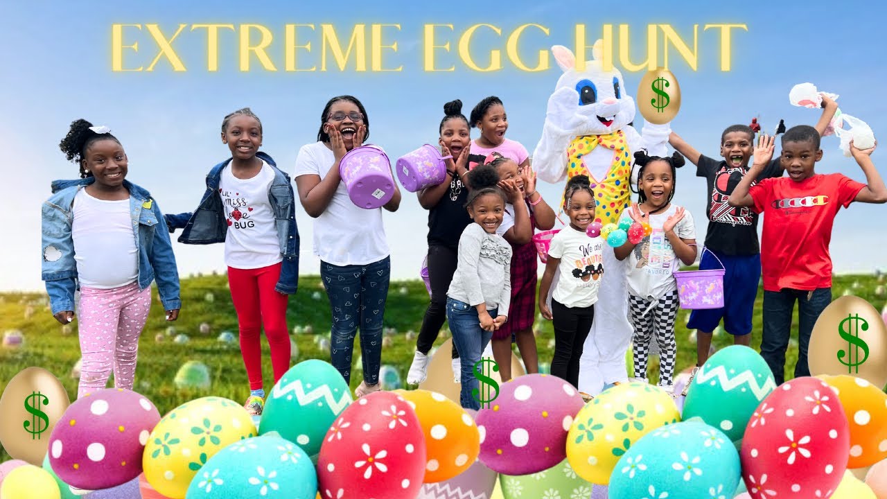 Huge Playground Easter Egg Hunt!!Surprise Toys Golden Money Eggs! - YouTube