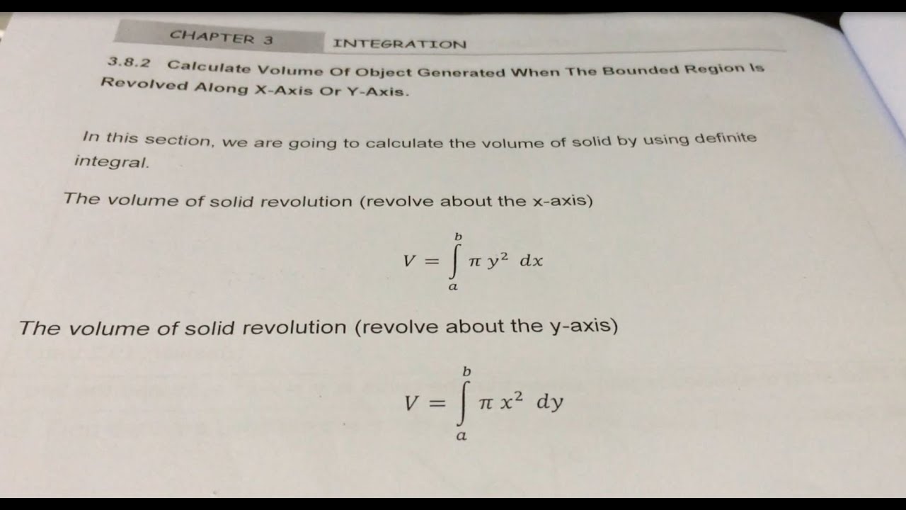 Calculate Volume Of Object Generated When The Bounded Region Is ...