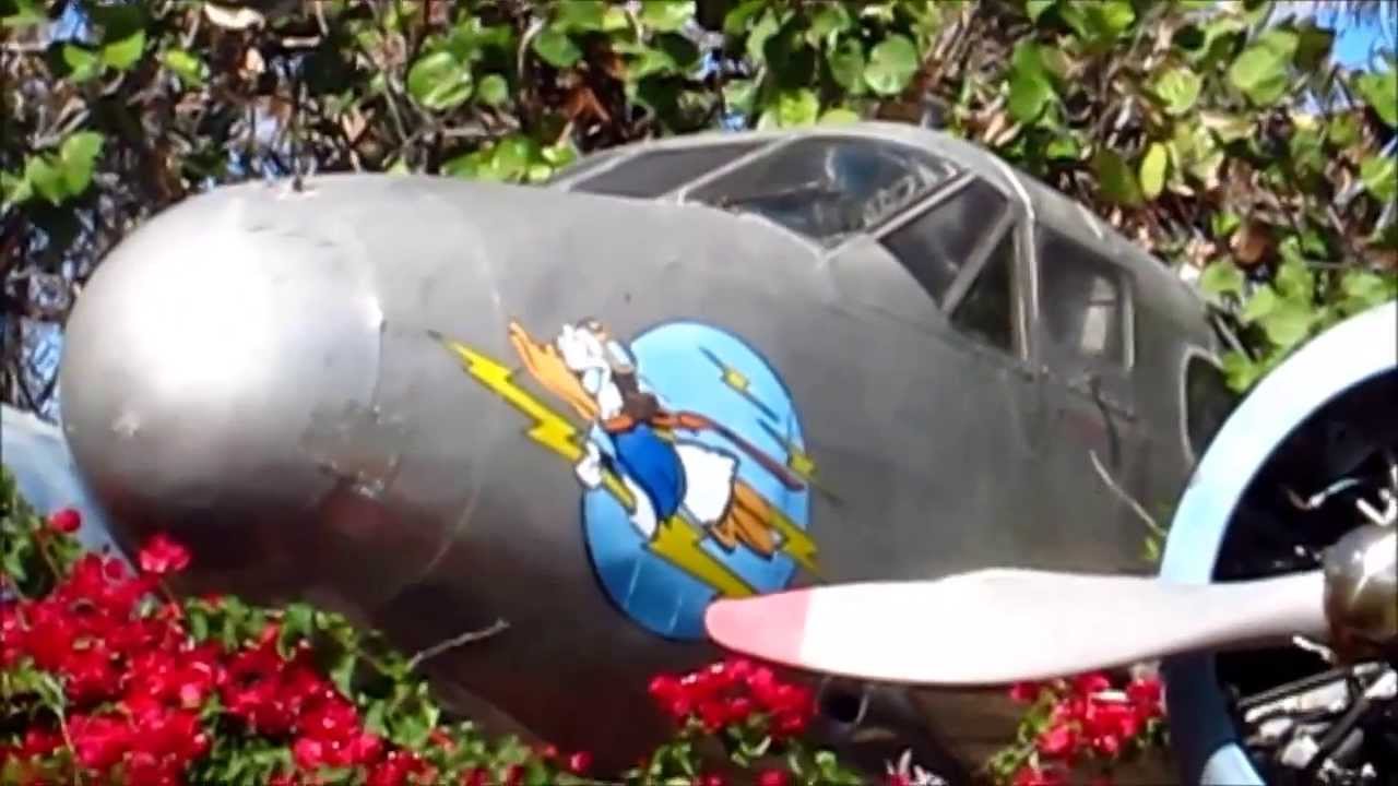 Beech 18 aircraft on Disney Castaway Cay - YouTube
