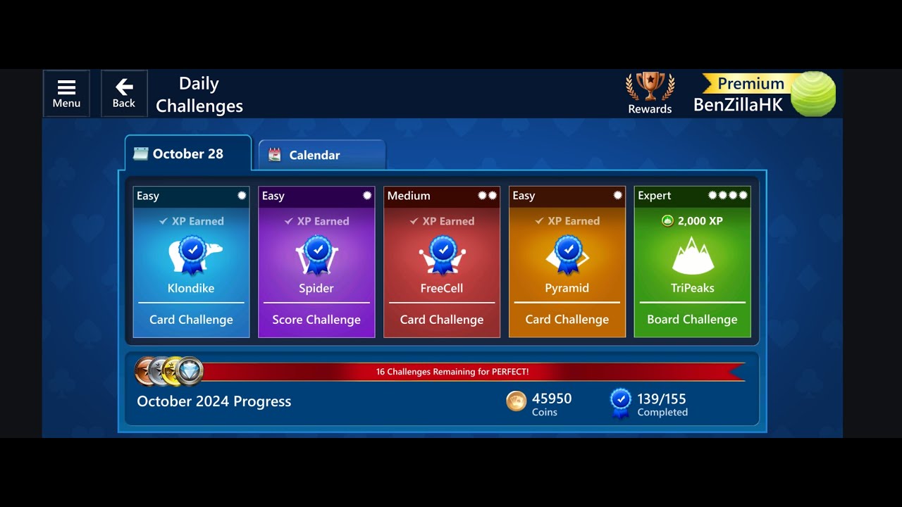 Microsoft Solitaire Collection | Daily Challenges | 28 October 2024 ...