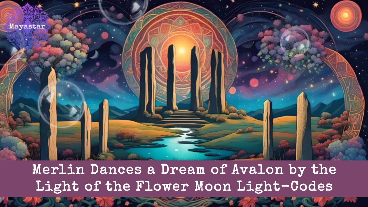 Merlin Dances a Dream of Avalon by the Light of the Flower Moon Rune ...