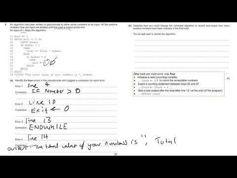 Q5 - find the errors in pseudocode - YouTube