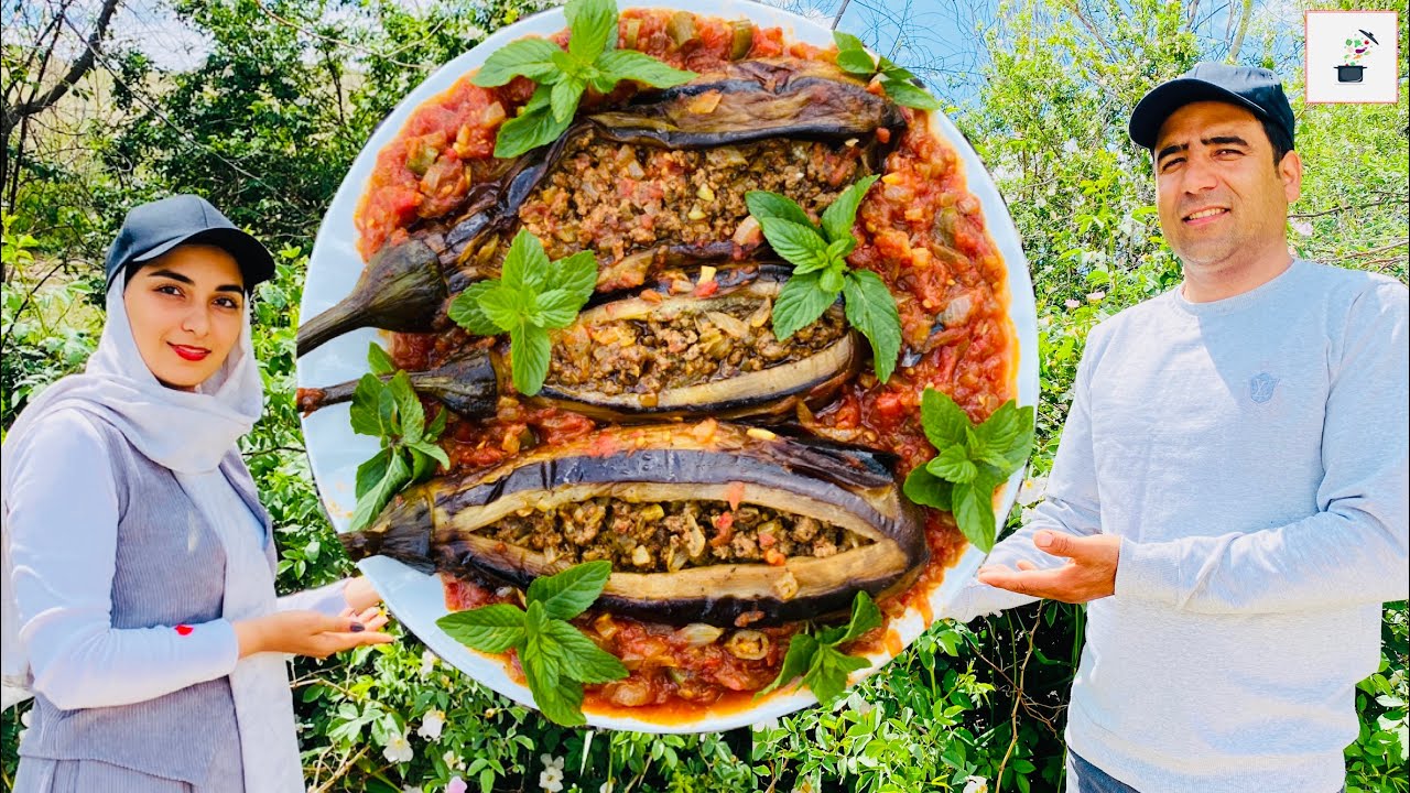 Vegetarian recipe: the most delicious Iranian recipe: stuffed eggplant ...