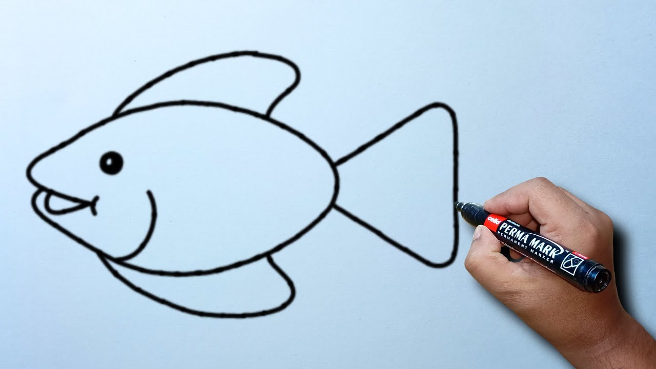 Masli ka chitra 2 minute me drawing karna sikho | FISH DRAWING | Fam ...