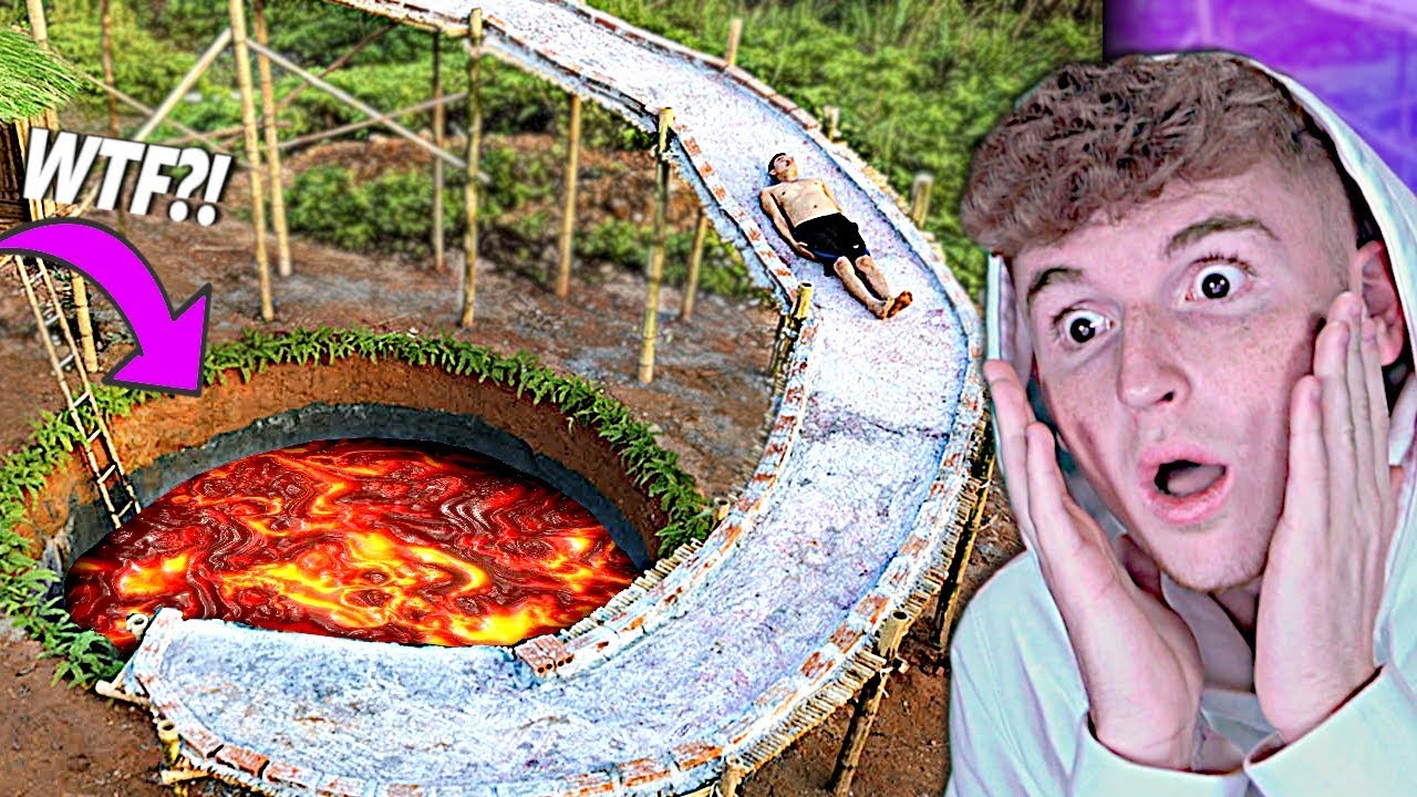 Kid Builds MASSIVE Custom Water Slide In Backyard.. - YouTube