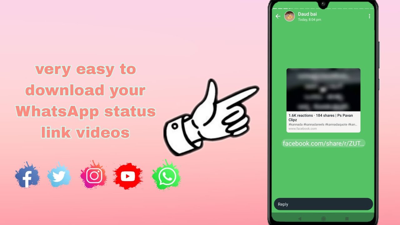 How to download whatsapp status link video/ youtube video download ...