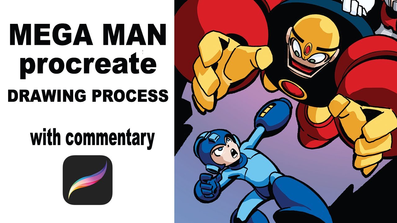 Mega Man Drawing Process - YouTube