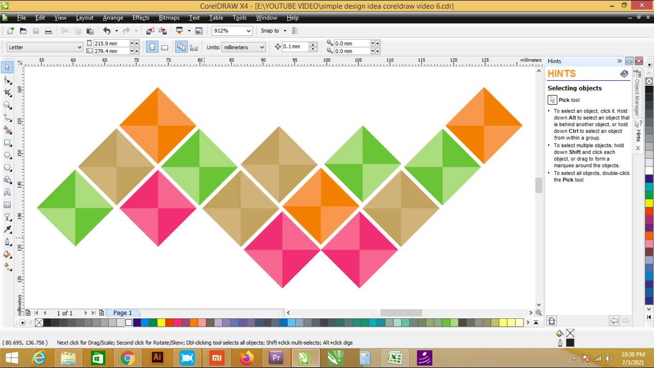simple design idea coreldraw video 6 - YouTube