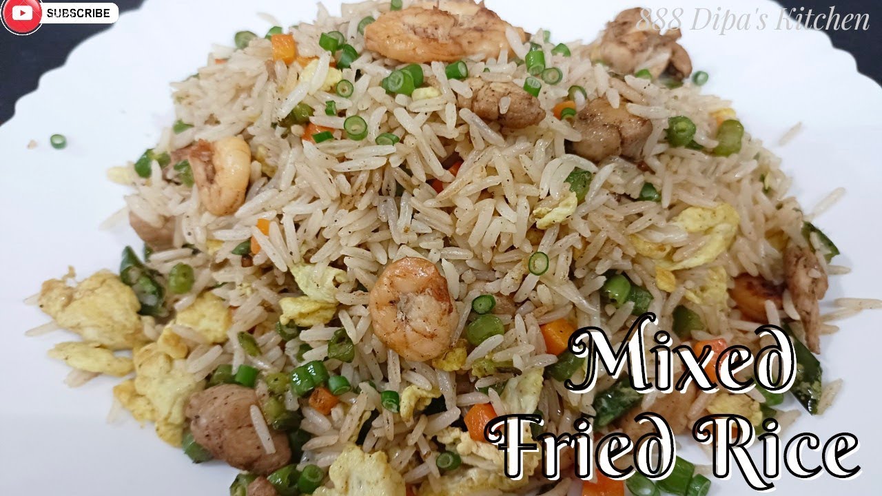 মিক্সড ফ্রাইড রাইস রেসিপি, restaurant style mixed fried rice, mix fried ...