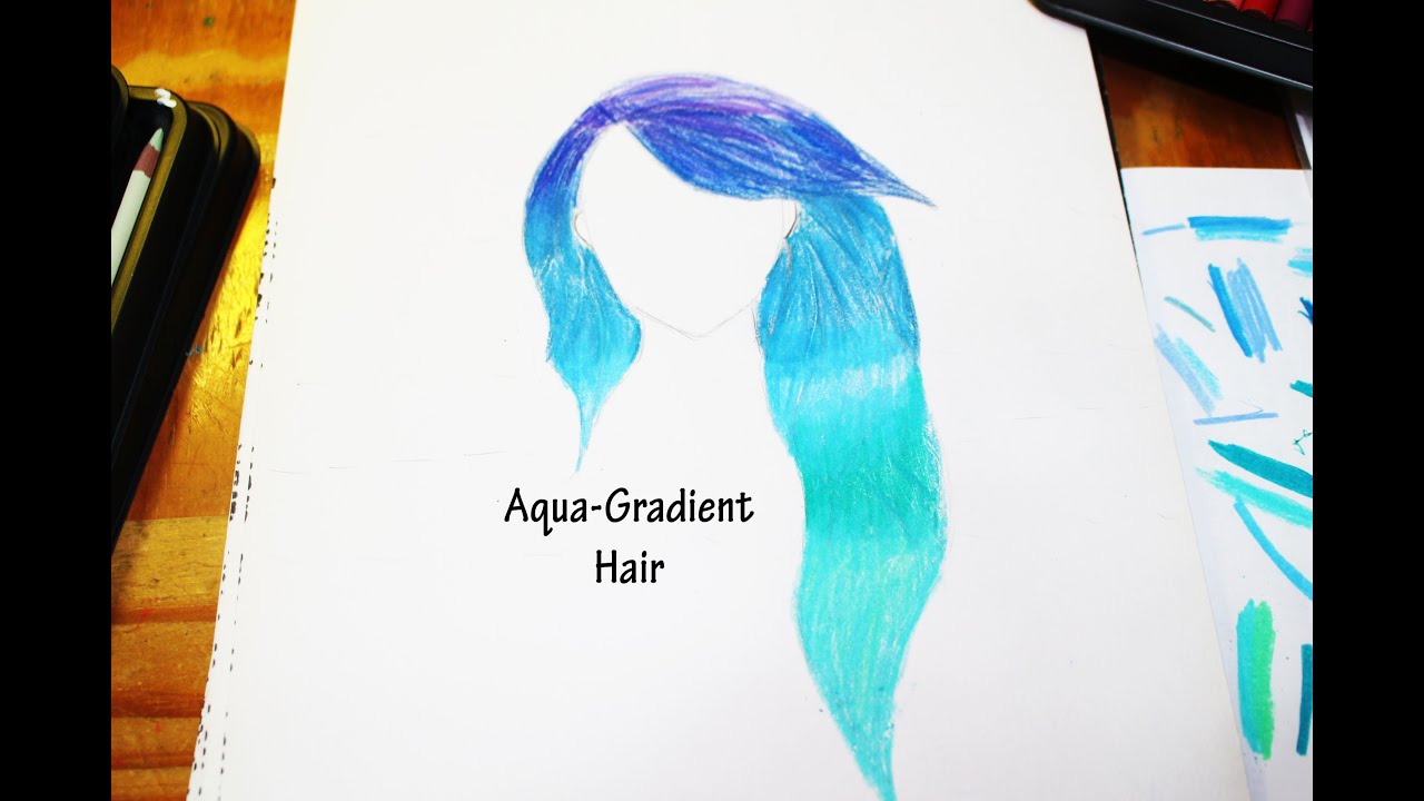 Gradient Aqua Hair Prismacolor Pencils (Slideshow Video) - YouTube