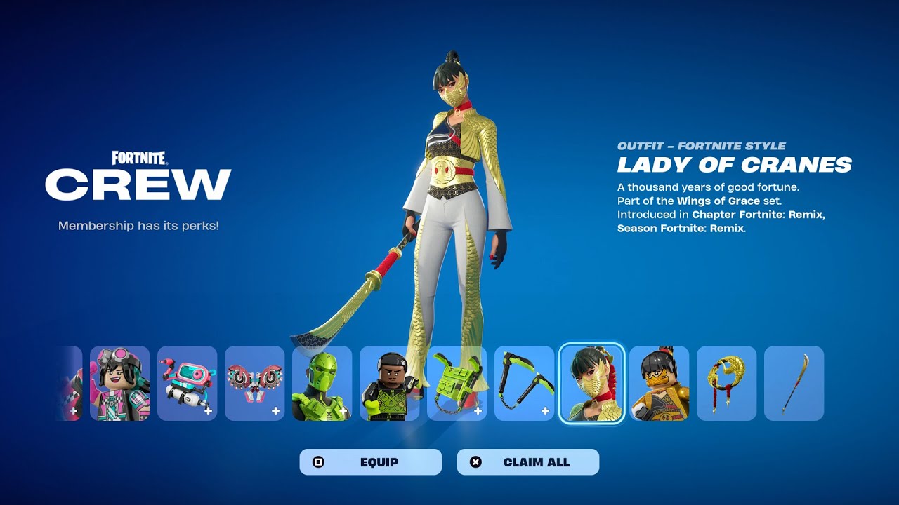 How To Get Lady of Cranes Crew Legacy Set Pack FREE In Fortnite ...