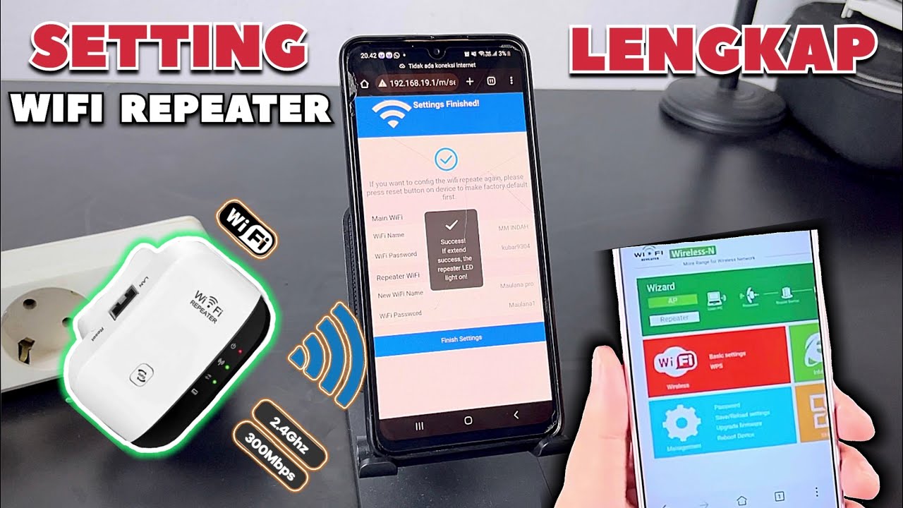 Tutorial lengkap Setting Wifi Repeater 300 Mbps - Cara mengubah nama dan password wifi repeater ...