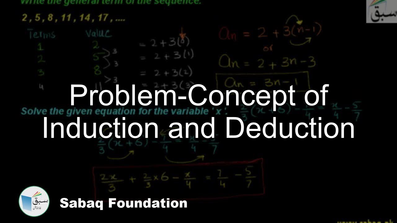 Problem-Concept of Induction and Deduction, Math Lecture | Sabaq.pk ...