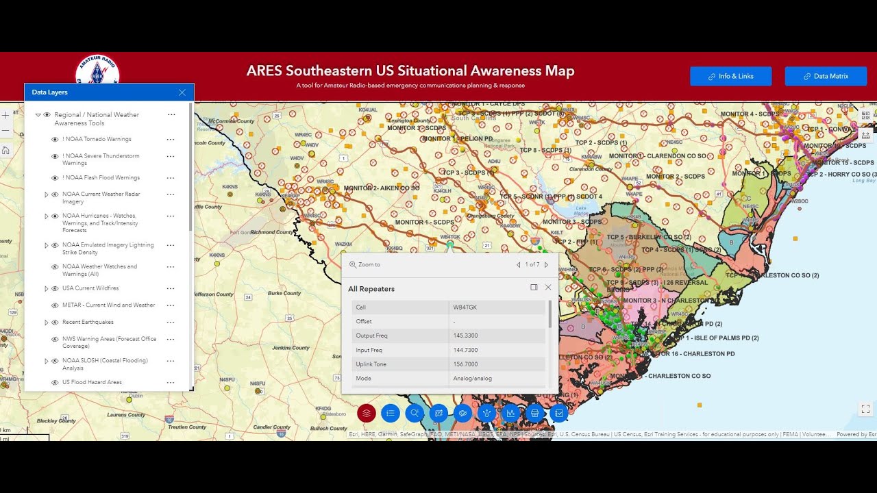 ARES Southeastern US Situational Awareness Map - Quick Intro - YouTube