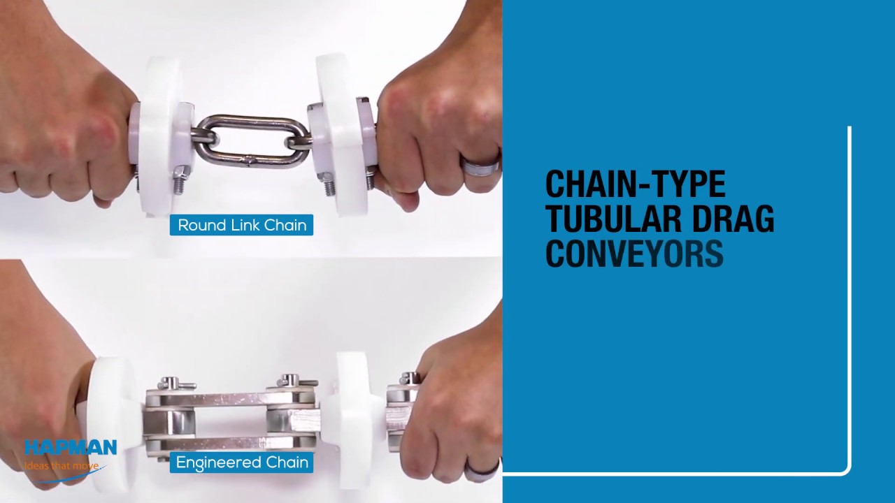 Tubular Drag Conveyor's Engineered Chain Versus Round Link - YouTube