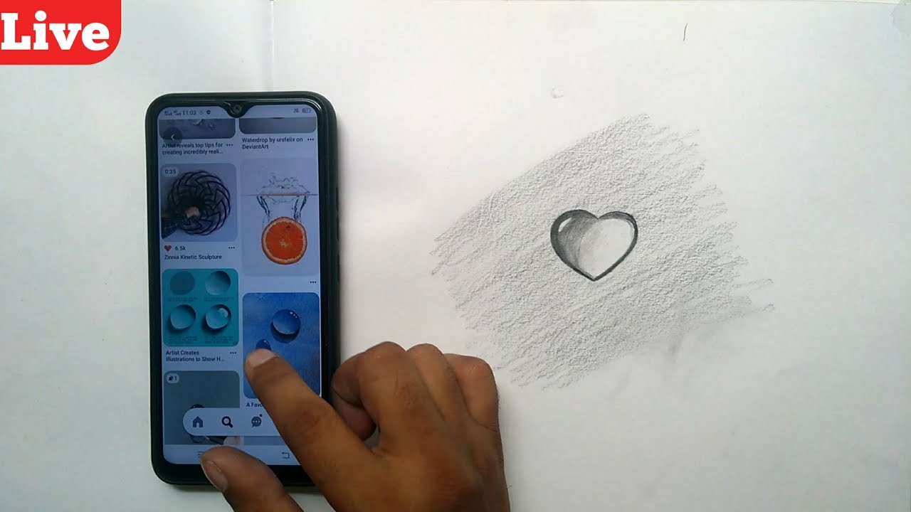 How To Draw Realistic Heart | Realistic Drop of Water - YouTube