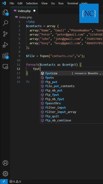 How To Insert Data In Csv Using Php Php Phptutorials Phpscripts Phpshorts Php Coding