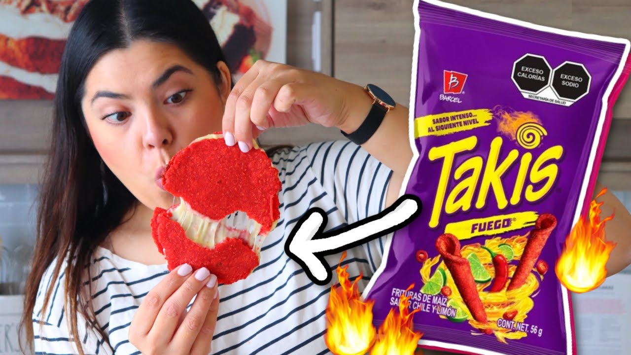 Tortillas de TAKIS FUEGO!! *2 INGREDIENTES* | RebeO - YouTube