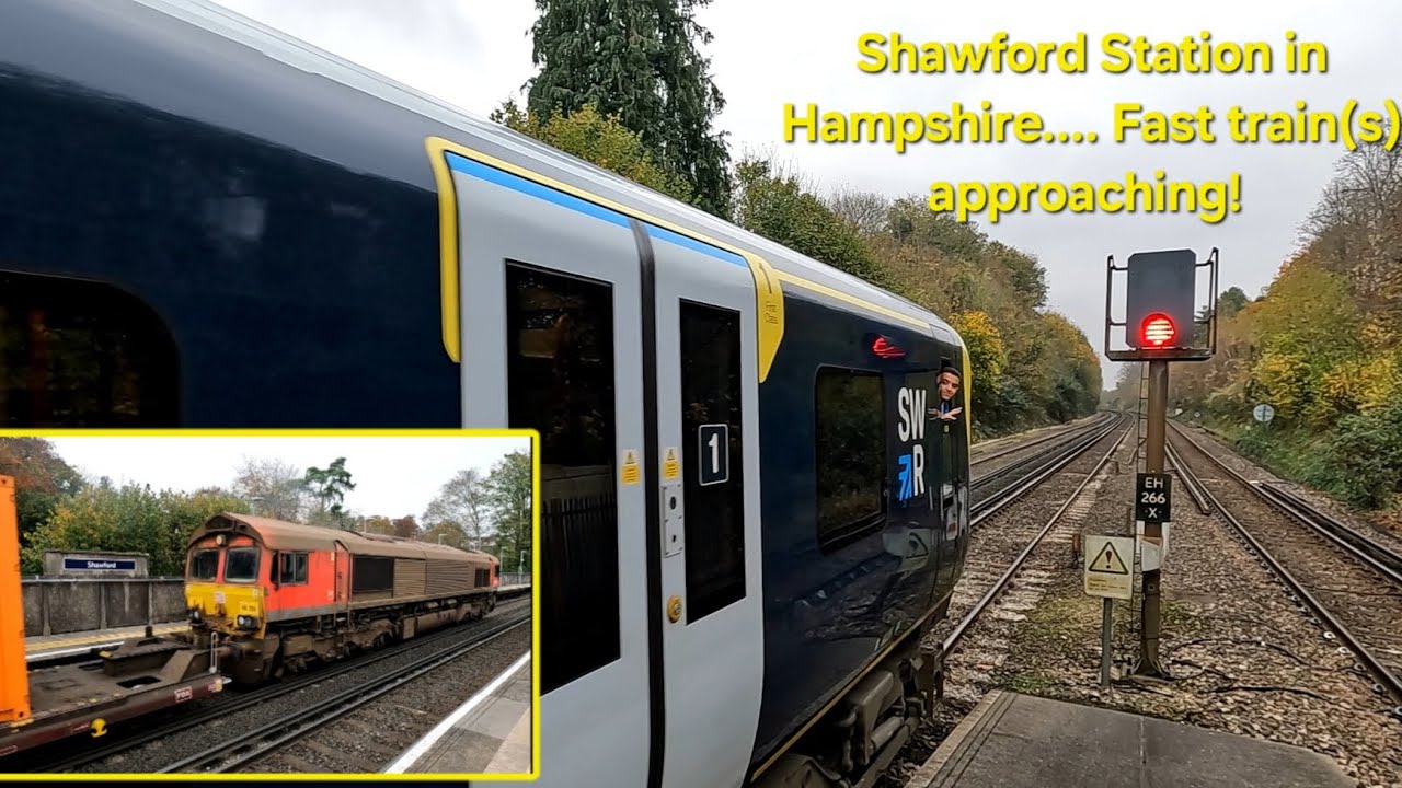 Shawford Station, fast trains approaching! Hold on to your hats ...