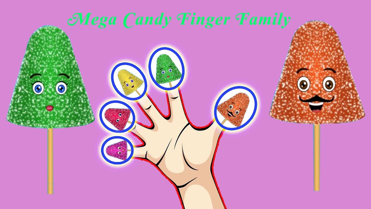 Mega Candy Finger Family Songs Nursery Rhymes For children Disney ...