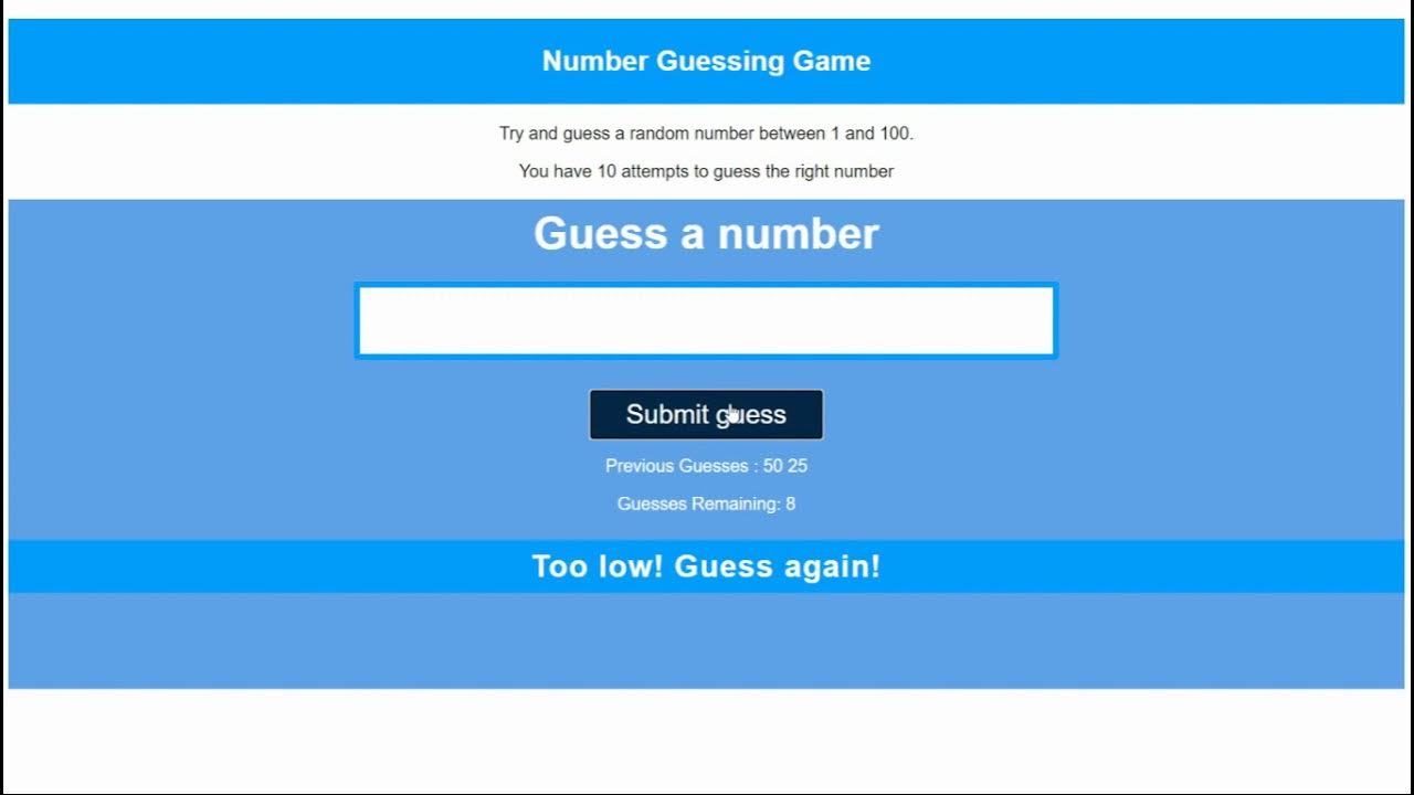 Number guessing game |HTML|CSS|JAVASCRITPT| SOURCE CODE | 2021 - YouTube