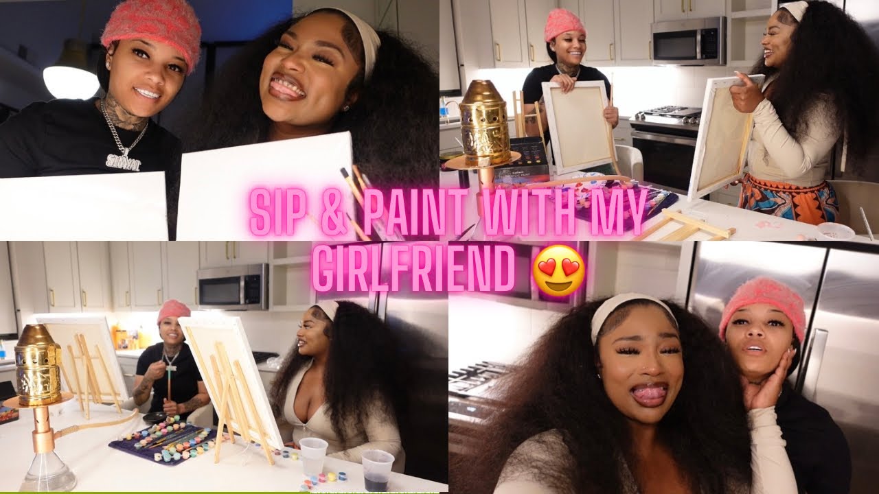 PAINT AND SIP ☺️| WE PAINTED EACHOTHER| SIMYAI FIRST BOYFRIEND 😭| MY ...