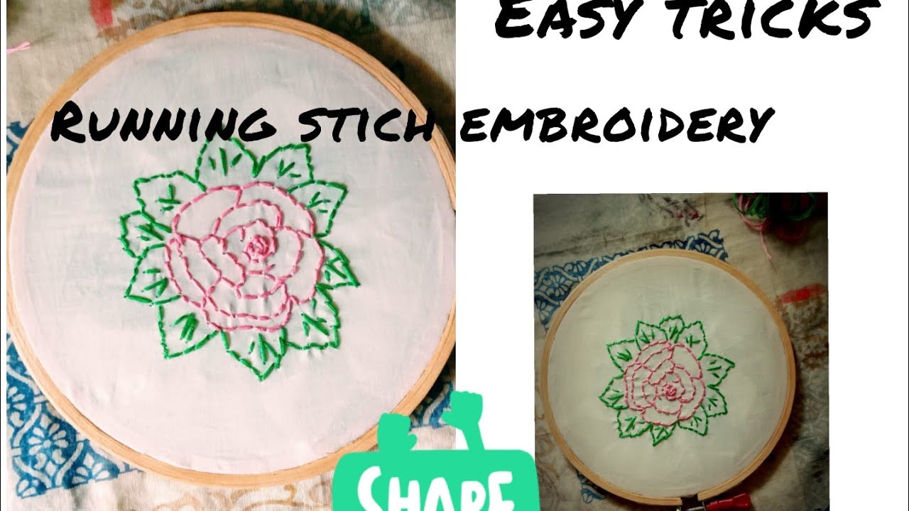 Running stitch/Embroidery/how do running stitch/embroidery vlog ...