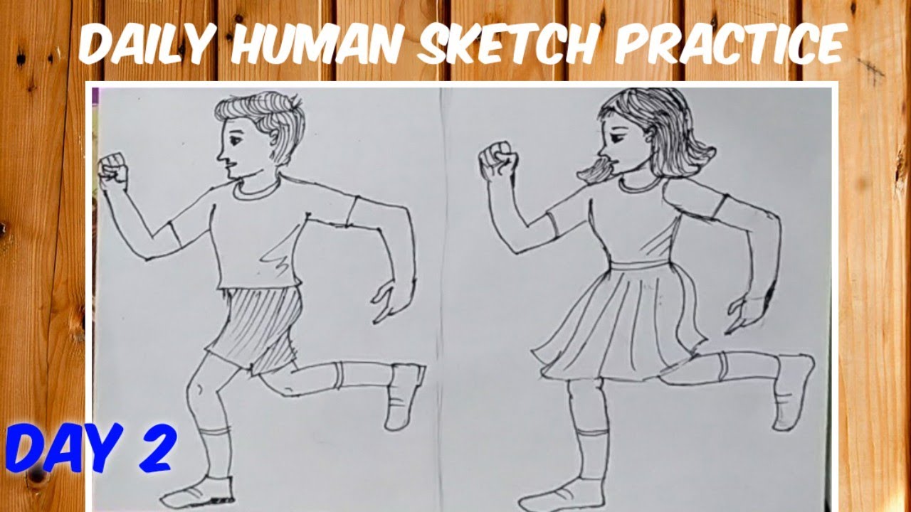 Daily Sketching/Elementary Grade Exam/Running Action - Day 2 | Figure ...