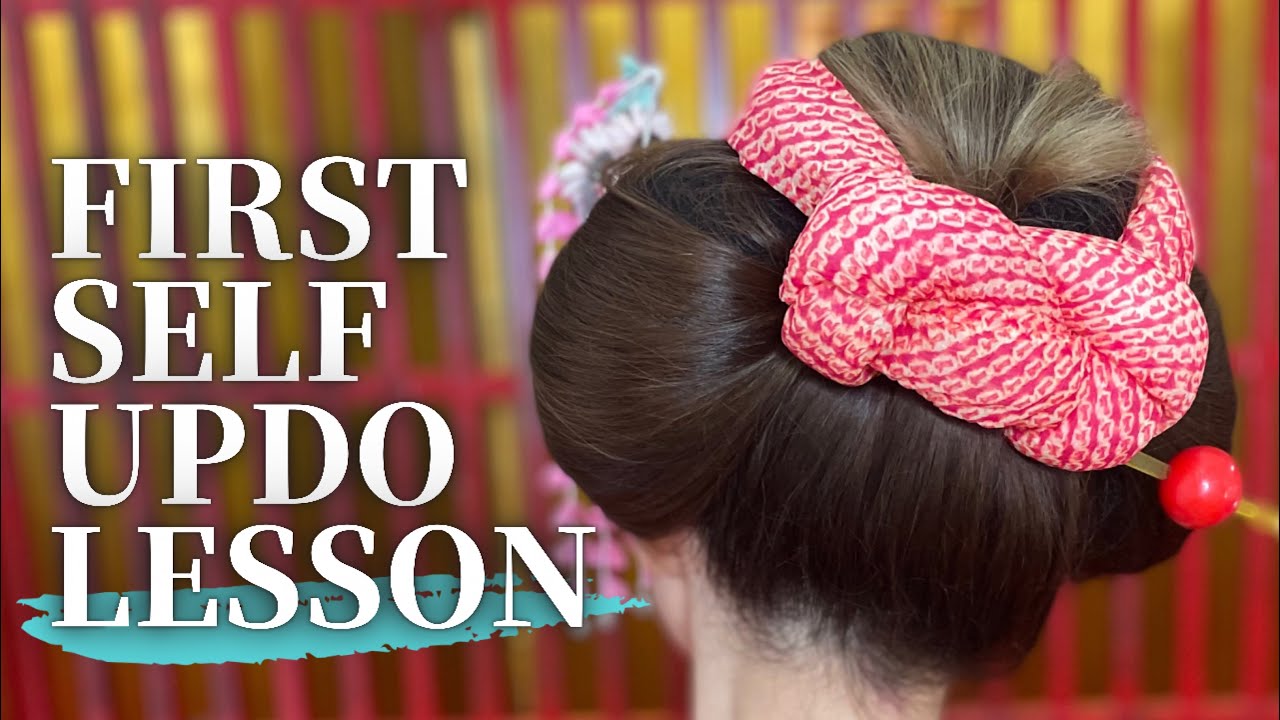 TOKYO VLOG | traditional Japanese updo lesson | EZ, simple, MAIKO hair ...