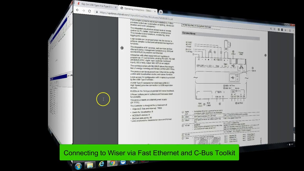 C-Bus Wiser Connection via USB and Ethernet using C-Bus Toolkit - YouTube