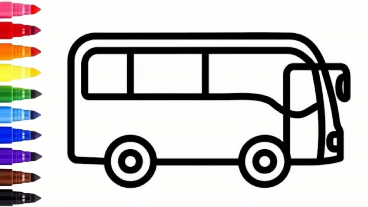 how to draw a bus step by step / easy bus drawing for kids / bus ...