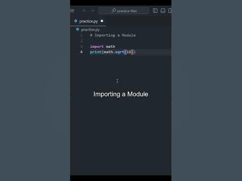 Importing a Module | #python #pythonprogramming#coding#learnpython #pythonforbeginners - YouTube