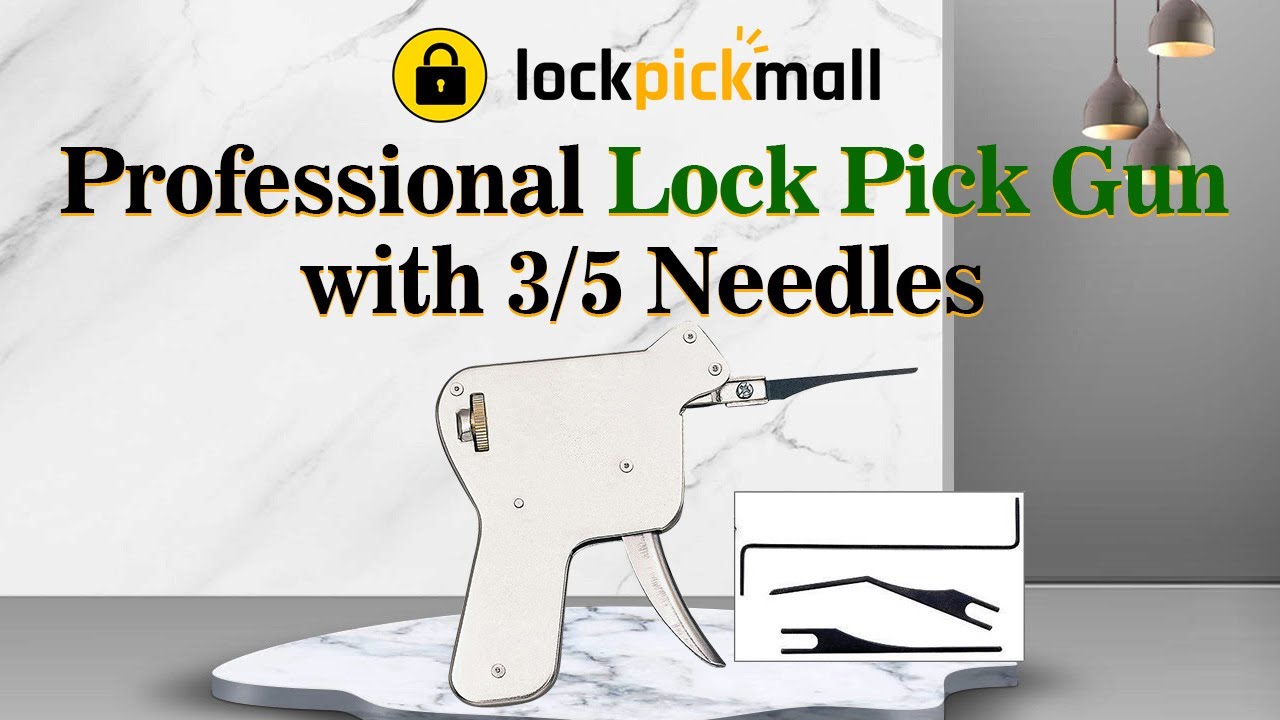Professional Lock Pick Gun with 5 Needles & Tension Tools - YouTube