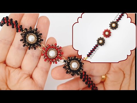 Kolay Bezeme Bileklik Yapımı  Keçe üzerine bezeme takı yapımı. #Beaded #Bracelet Making