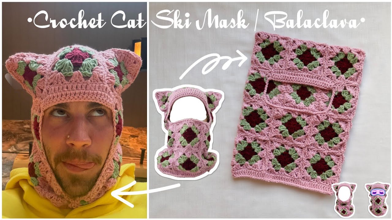 Crochet Justin Bieber's Cat Ski Mask Tutorial | How to crochet a ...