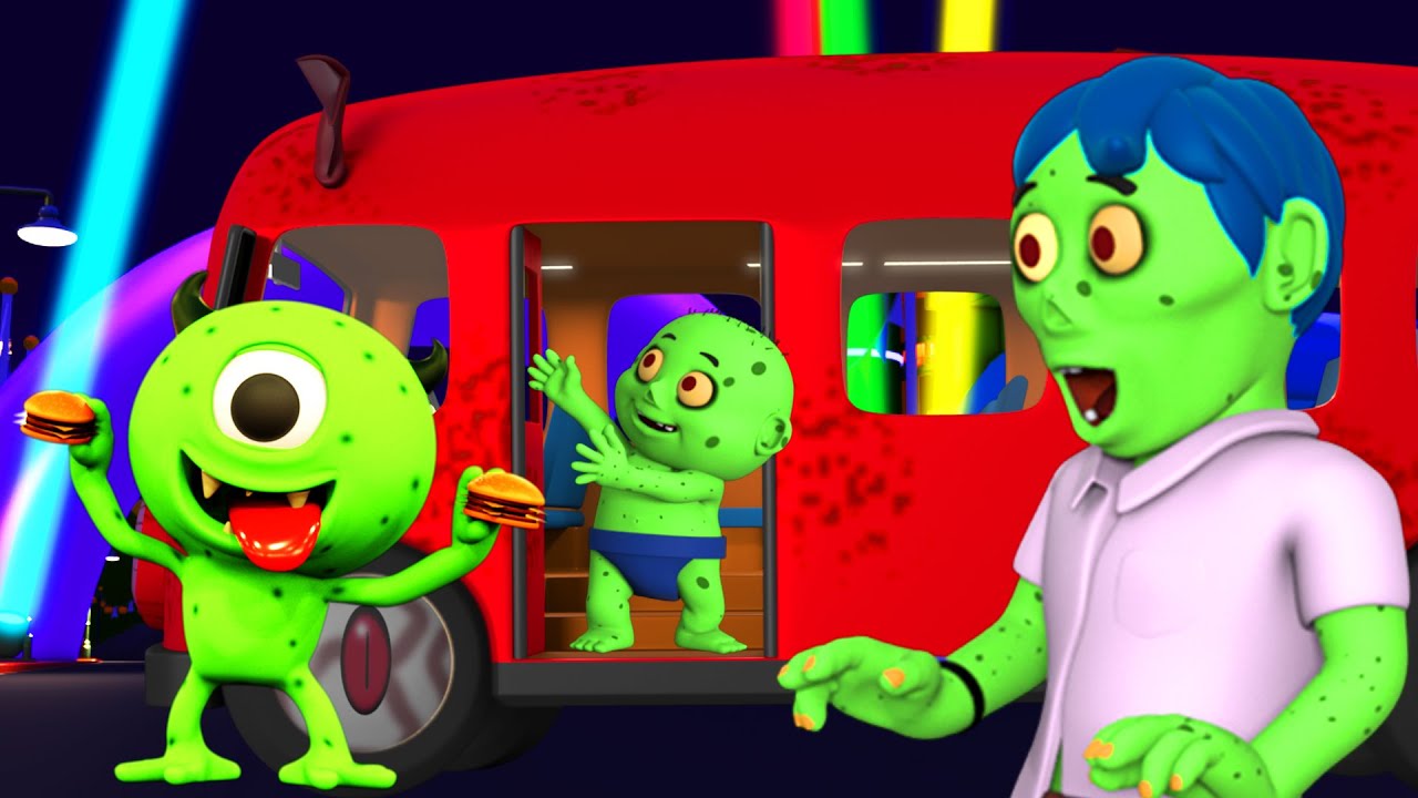 Spooky Monster Hiding In the Halloween Bus 👻 | Halloween Nursery Rhymes ...