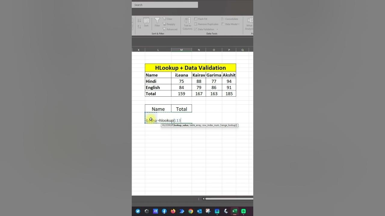 HLookup & Data Validation in Excel || Learn Excel || iLeana Tech - YouTube