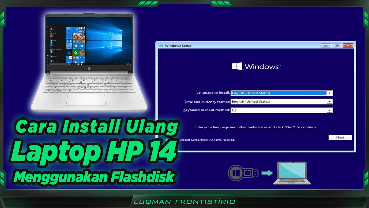 Install ulang Windows 10 di laptop HP 14 | Boot option HP 14 hewlett ...